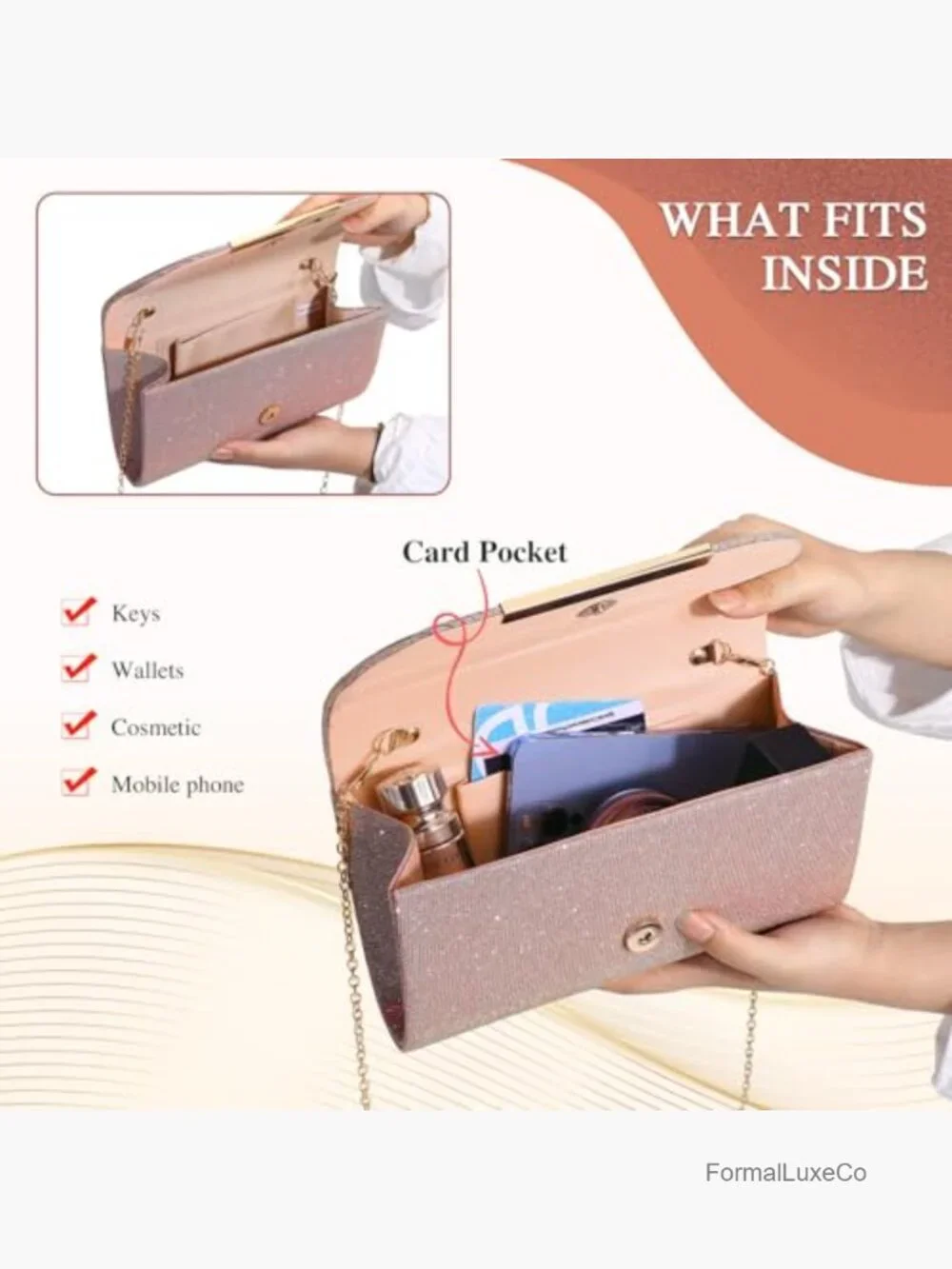 Bags | Evening Clutch Crossbody Bag Wedding Prom Party Handbag Sequins ...